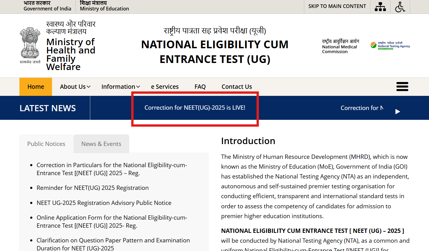 NEET correction window 2025 opens: How to edit your application, what ...
