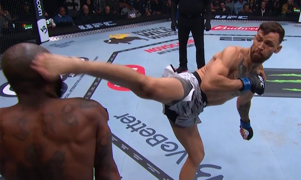 UFC 313 video: Mauricio Ruffy sleeps King Green with spinning kick ...