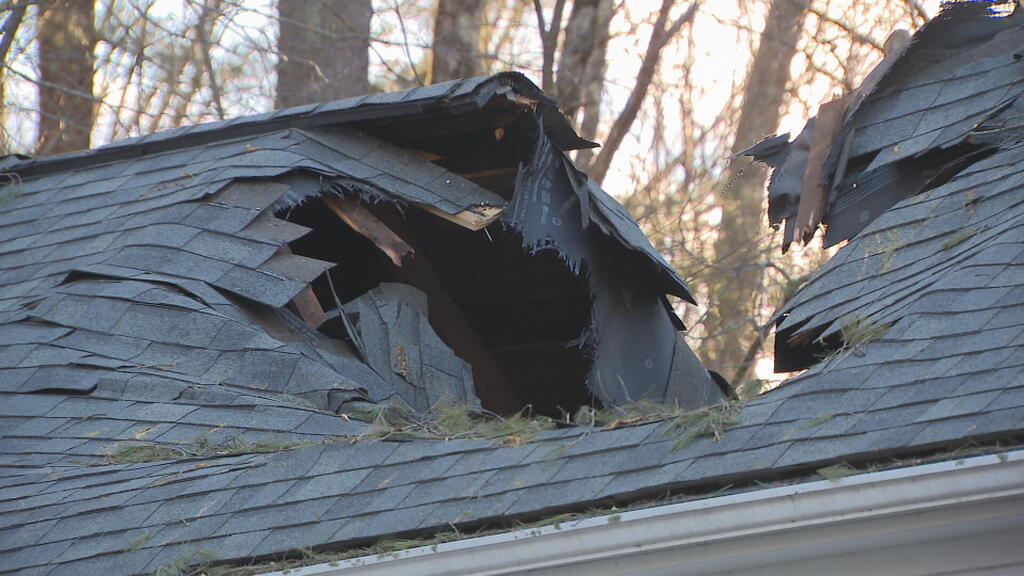 High winds cause tree to fall through roof of Massachusetts church