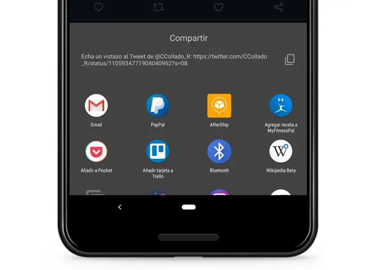 Cómo personalizar el menú para compartir en Android
