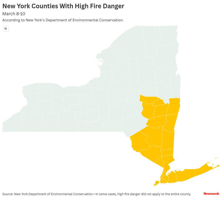 New York Wildfire Update: Maps, Tracker Show Counties Under Threat