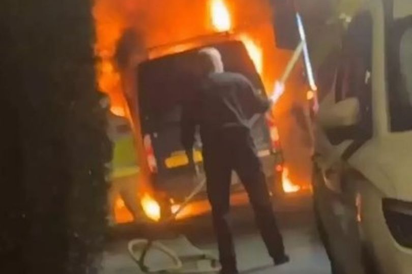Scottish residents left 'shaking' as van explodes into flames outside homes