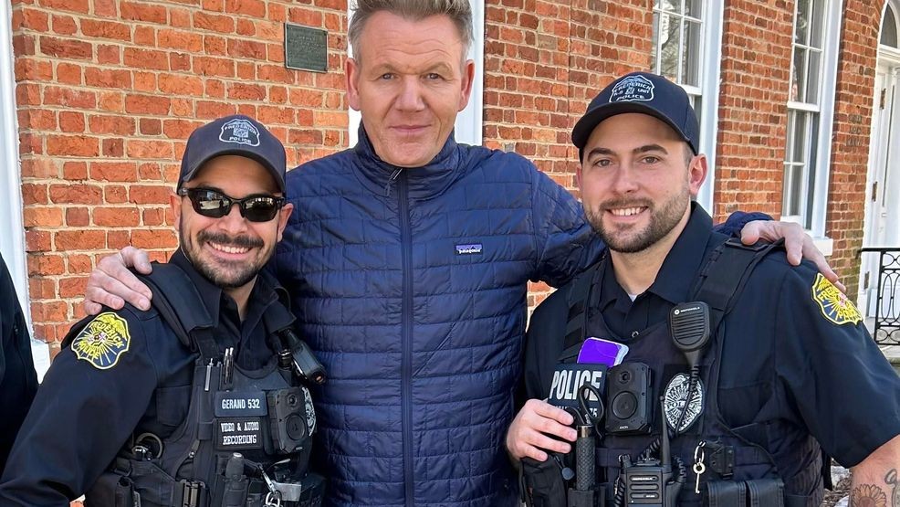 Chef Gordon Ramsay spotted with Frederick Police Officers