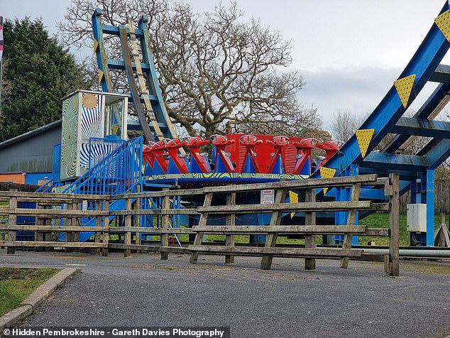 Pictured: Theme park's rides are dismantled as owners shut attraction
