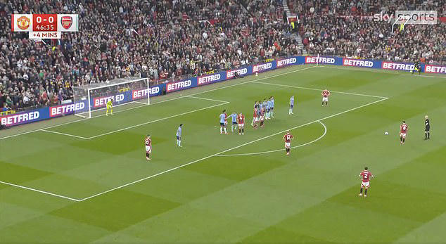 David Raya's positioning questioned for Bruno Fernandes' free-kick - as ...