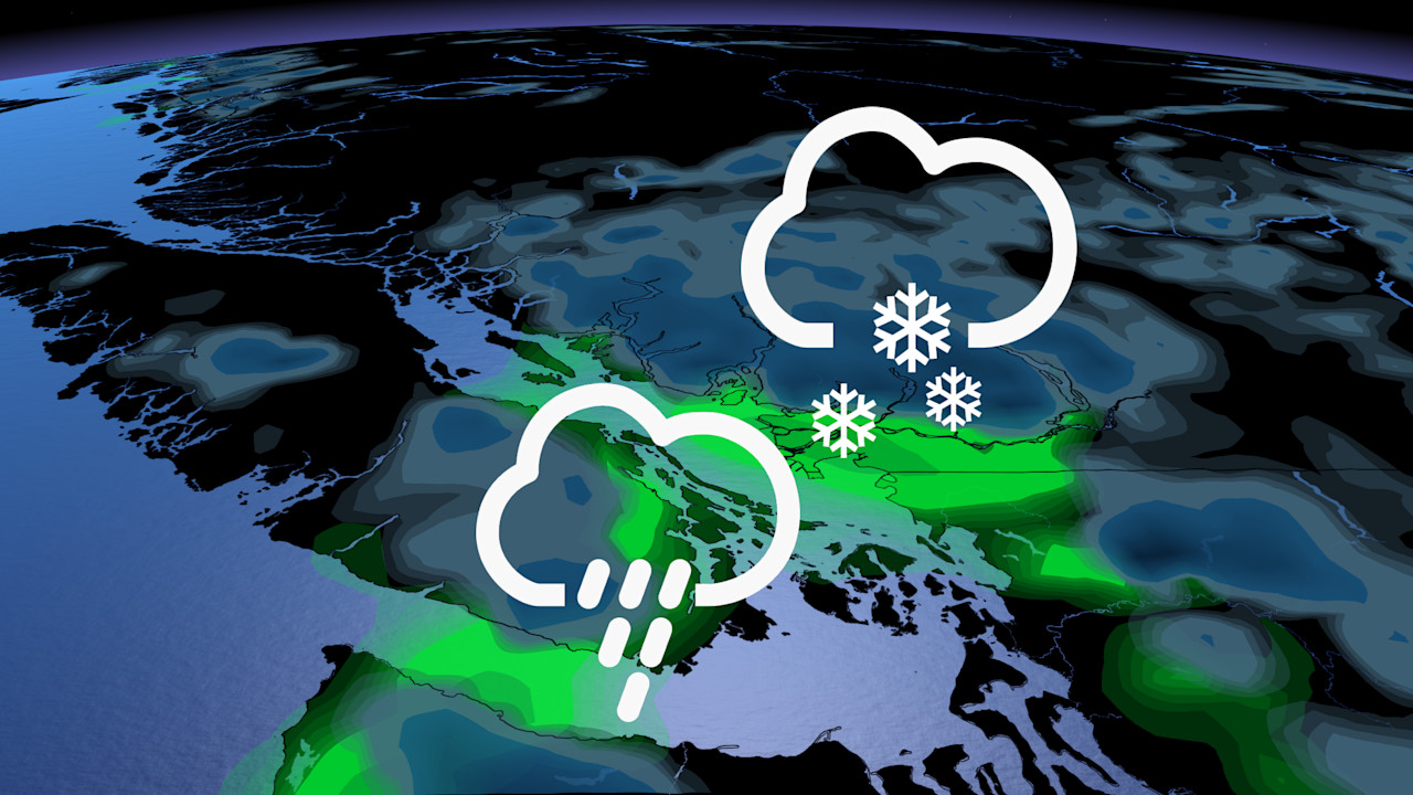 Impressive atmospheric river continues drenching B.C. with rain, snow
