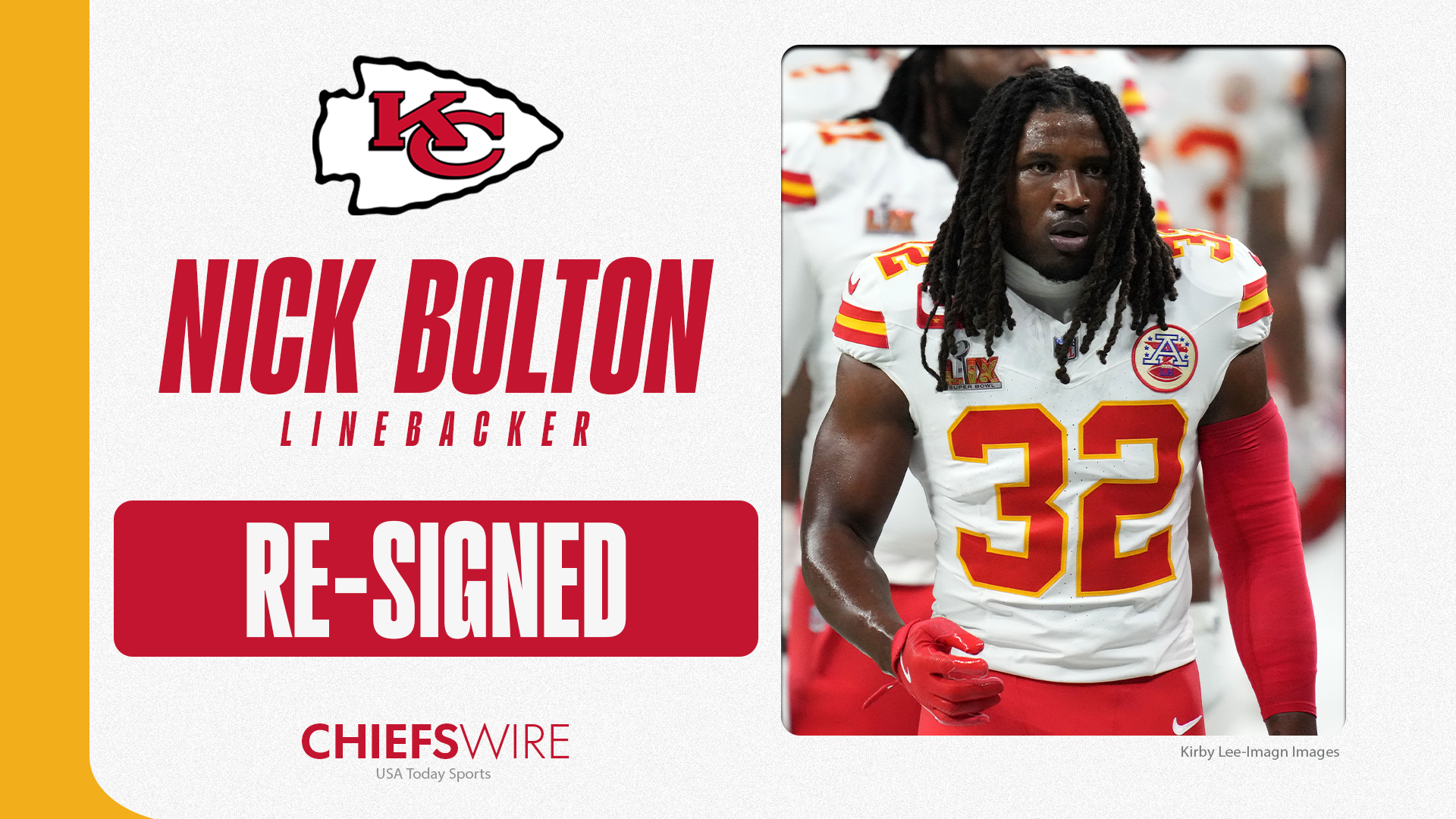 REPORT: Kansas City Chiefs re-sign LB Nick Bolton to a three-year deal
