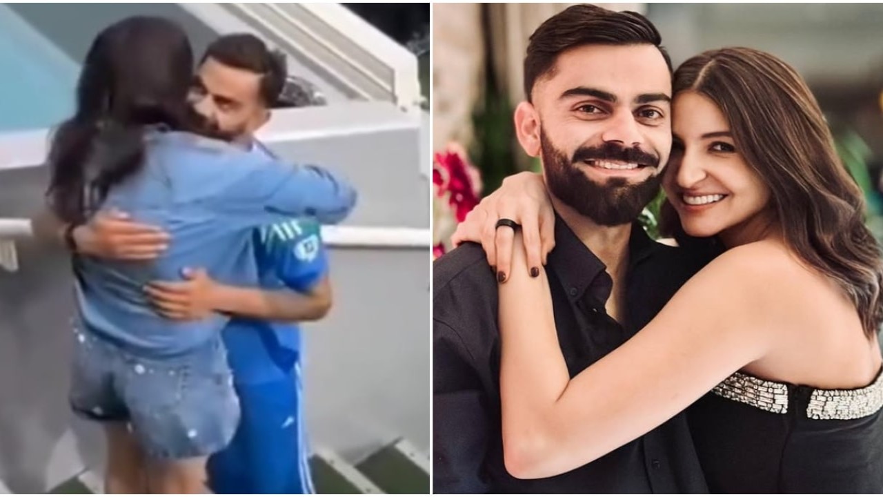 Anushka Sharma gives warm hug to Virat Kohli as Team India wins ...