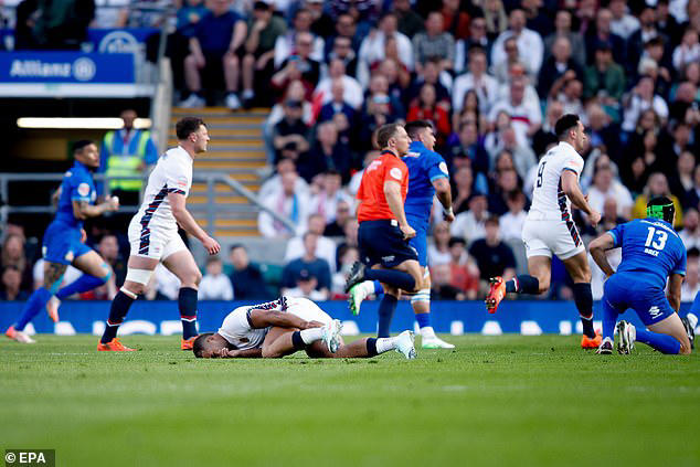 England centre Ollie Lawrence ruptures Achilles - putting his Lions ...