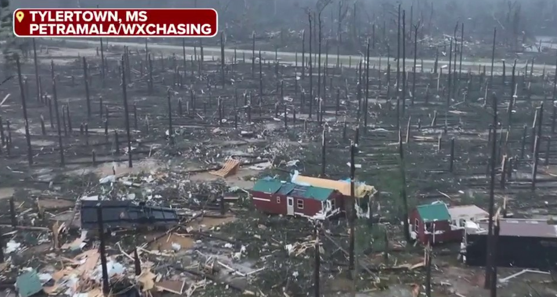 Drone video shows complete devastation after Mississippi tornado