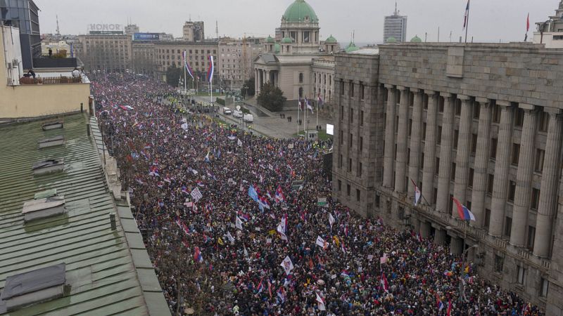 More than 100,000 protesters flood the streets of Belgrade in anti ...