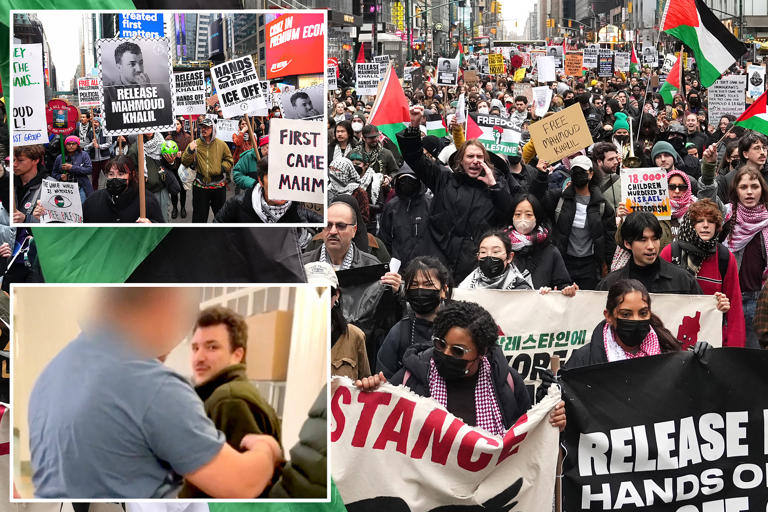 NYC rally in support of detained Columbia anti-Israel protester Mahmoud ... NYC rally in support of detained Columbia anti-Israel protester Mahmoud ...