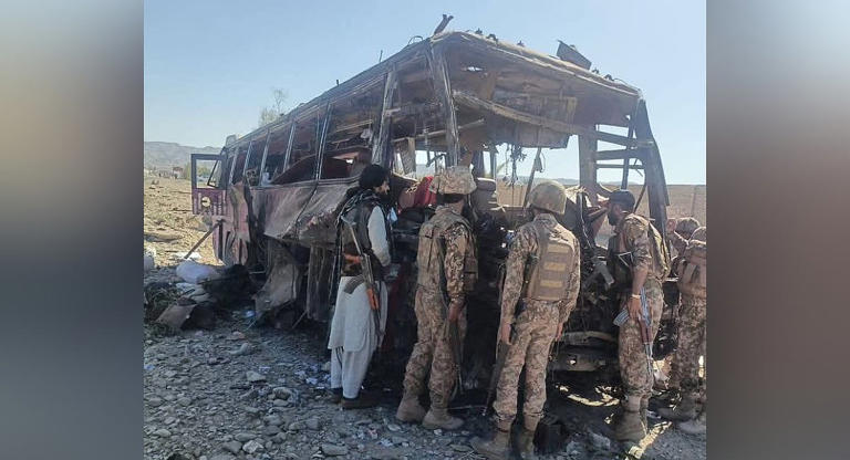 Blast targets bus carrying security forces in Pakistan, killing several ...