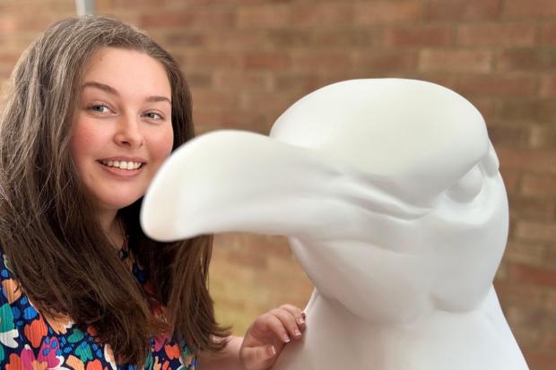 Young artist begins to bring penguin to life ahead of charity art trail ...