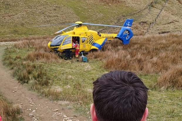 Woman airlifted after breaking leg while walking near quarry