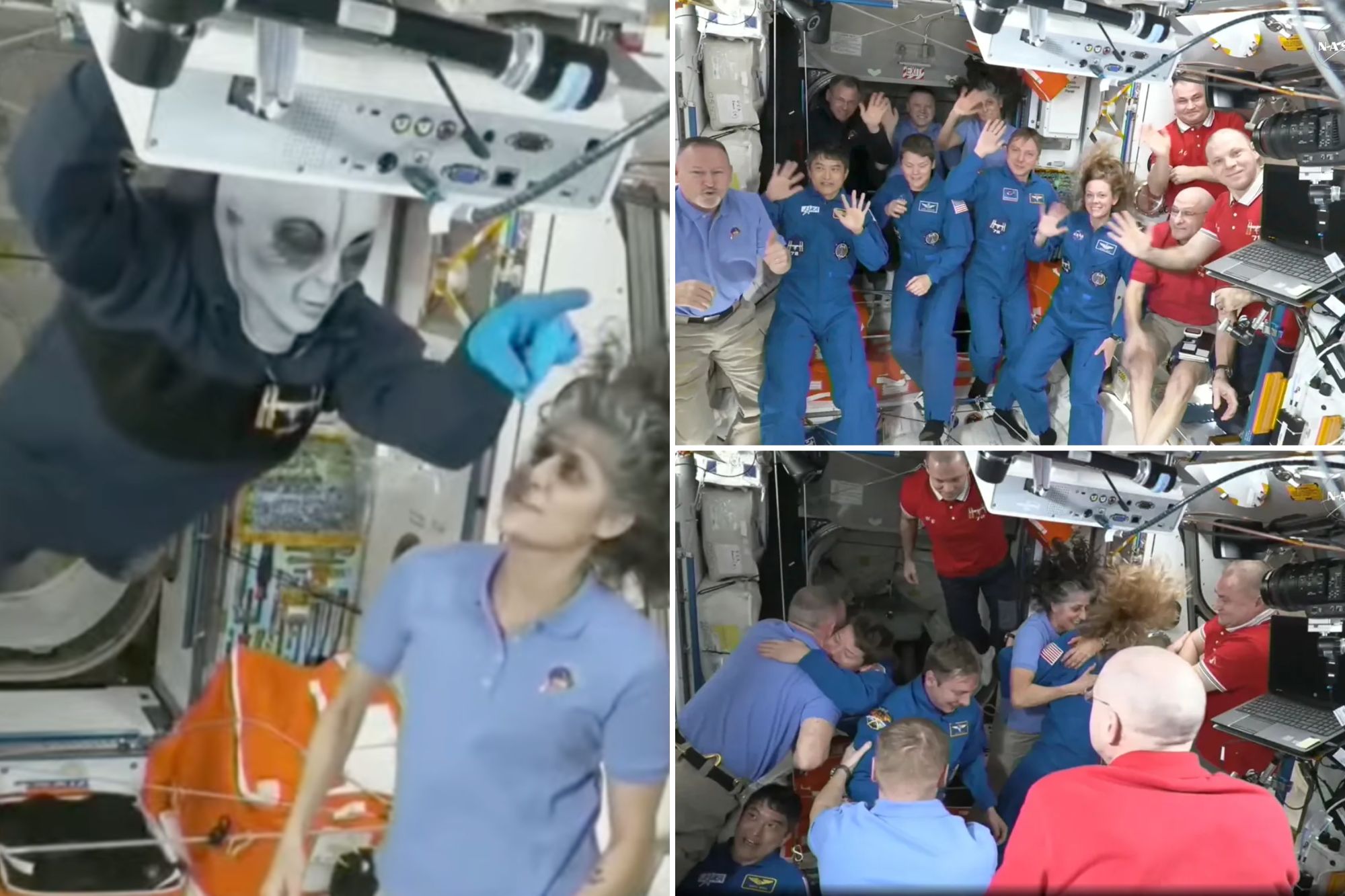 NASA ‘alien’ greets SpaceX crew aboard ISS as stranded astronauts gear ...