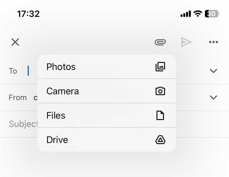The Gmail app's attachment menu is getting a visual overhaul