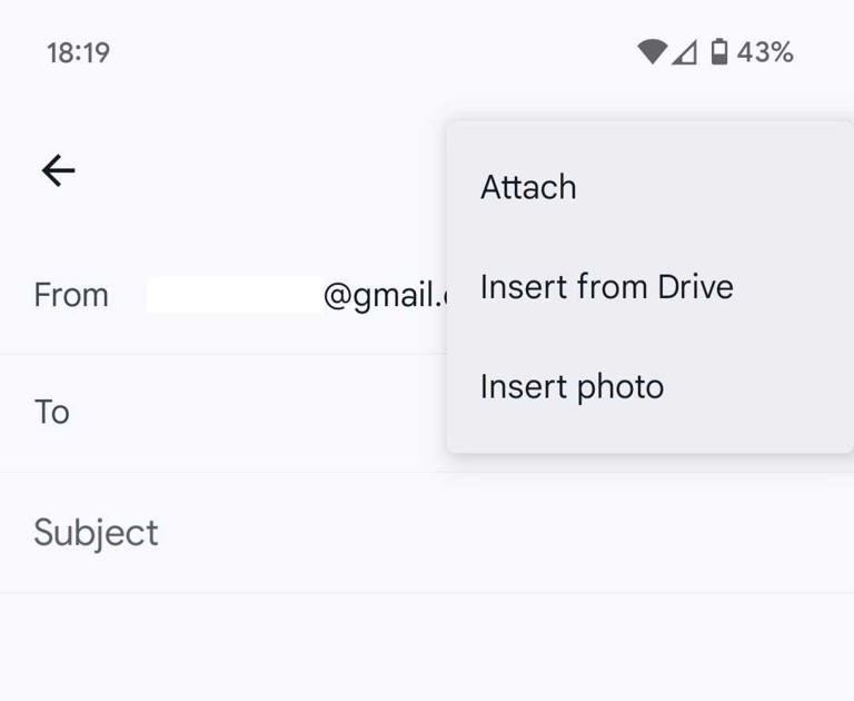 The Gmail app's attachment menu is getting a visual overhaul