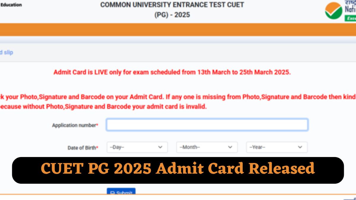CUET PG Admit Card 2025: Released at exams.ntaonline.in/cuet-pg, Direct ...