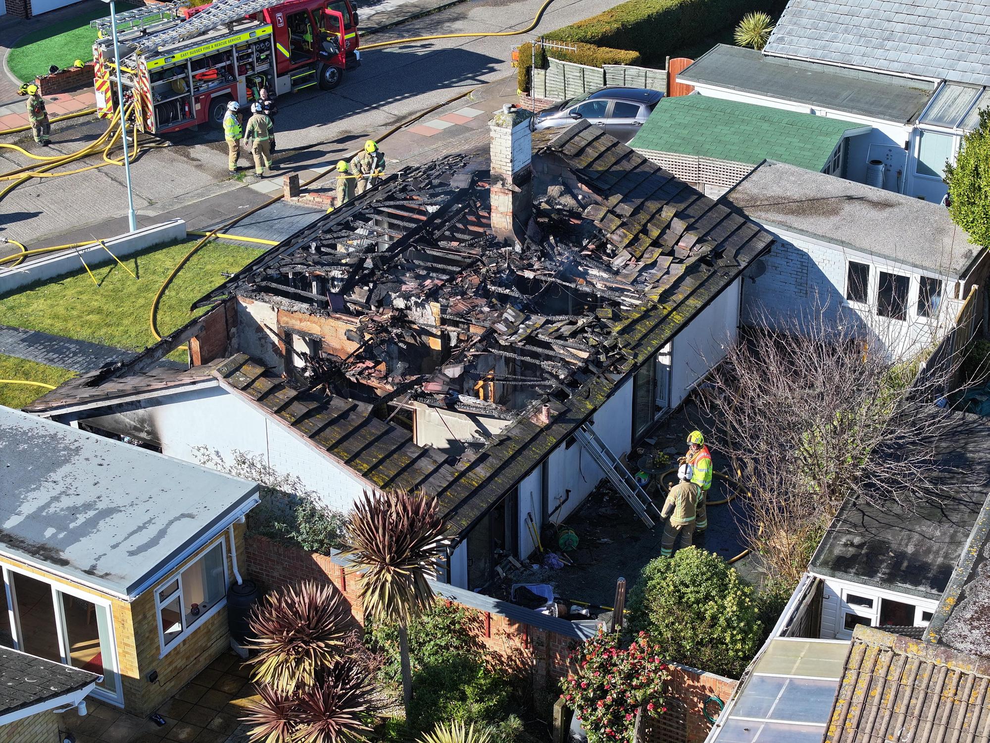 Road blocked and emergency services called to Worthing fire