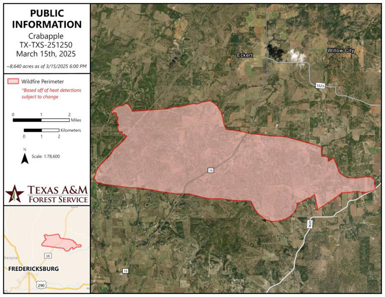 Crabapple Fire near Fredericksburg more than 9,500 acres, 55% contained