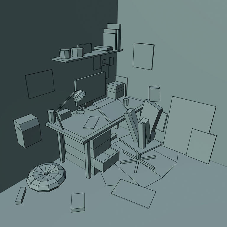 How to use interior design to build narrative in digital art