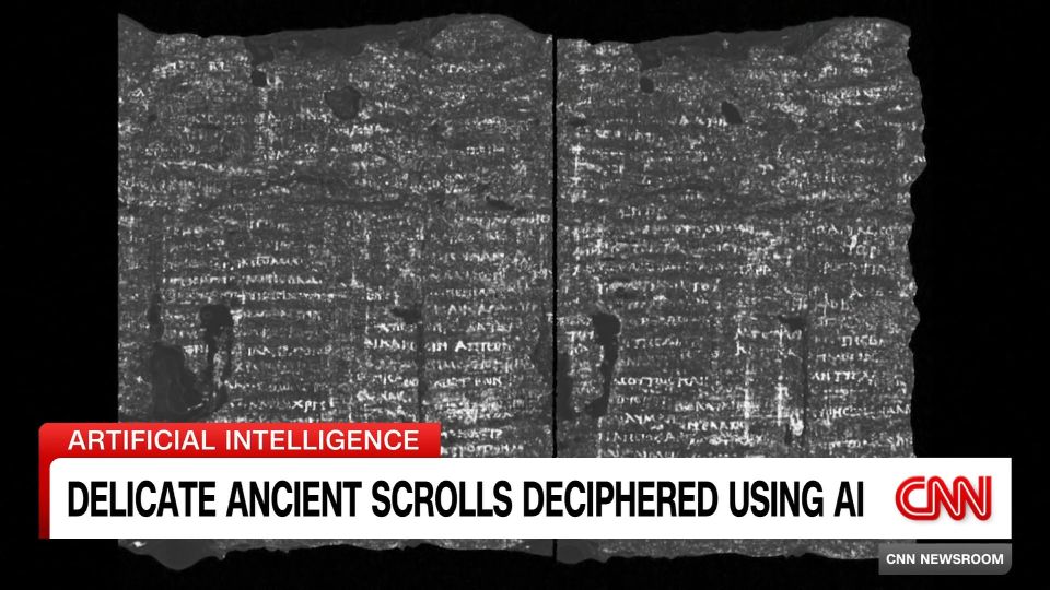 Delicate ancient scrolls deciphered using artificial intelligence