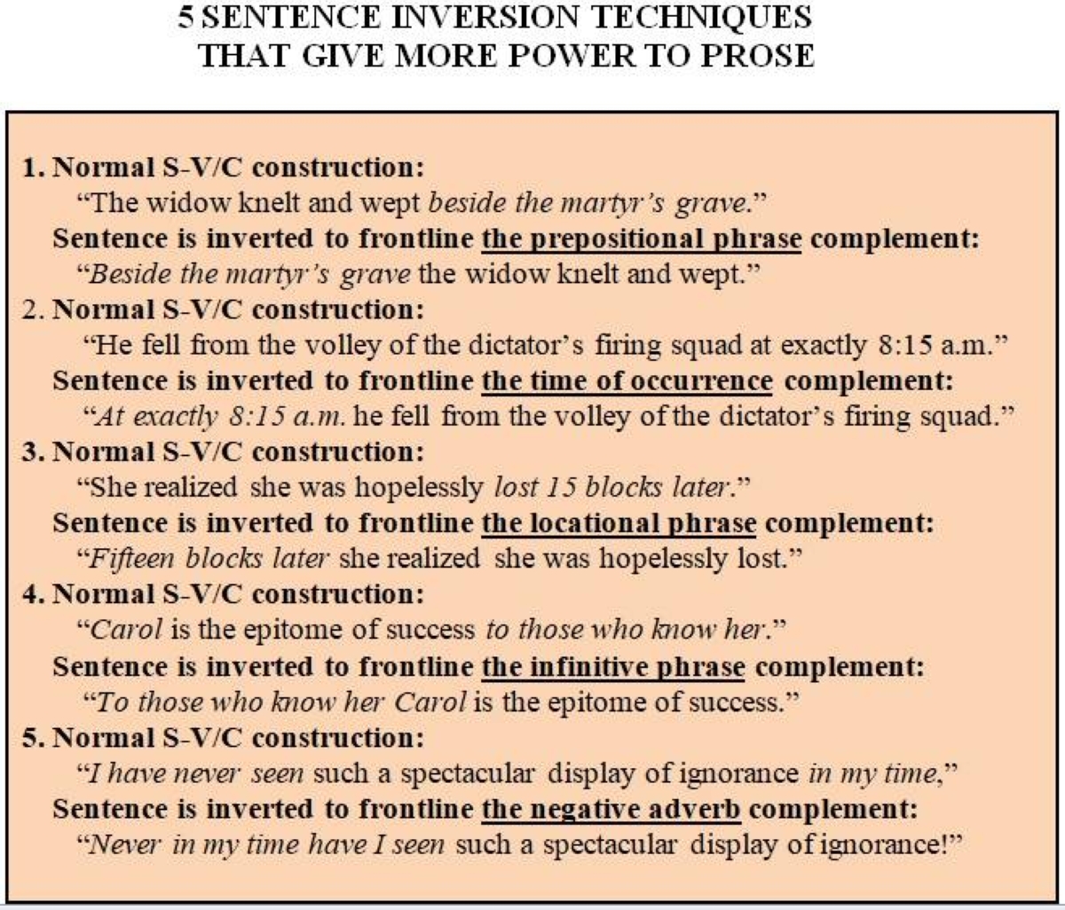 Using inversion for stronger emphasis in sentences
