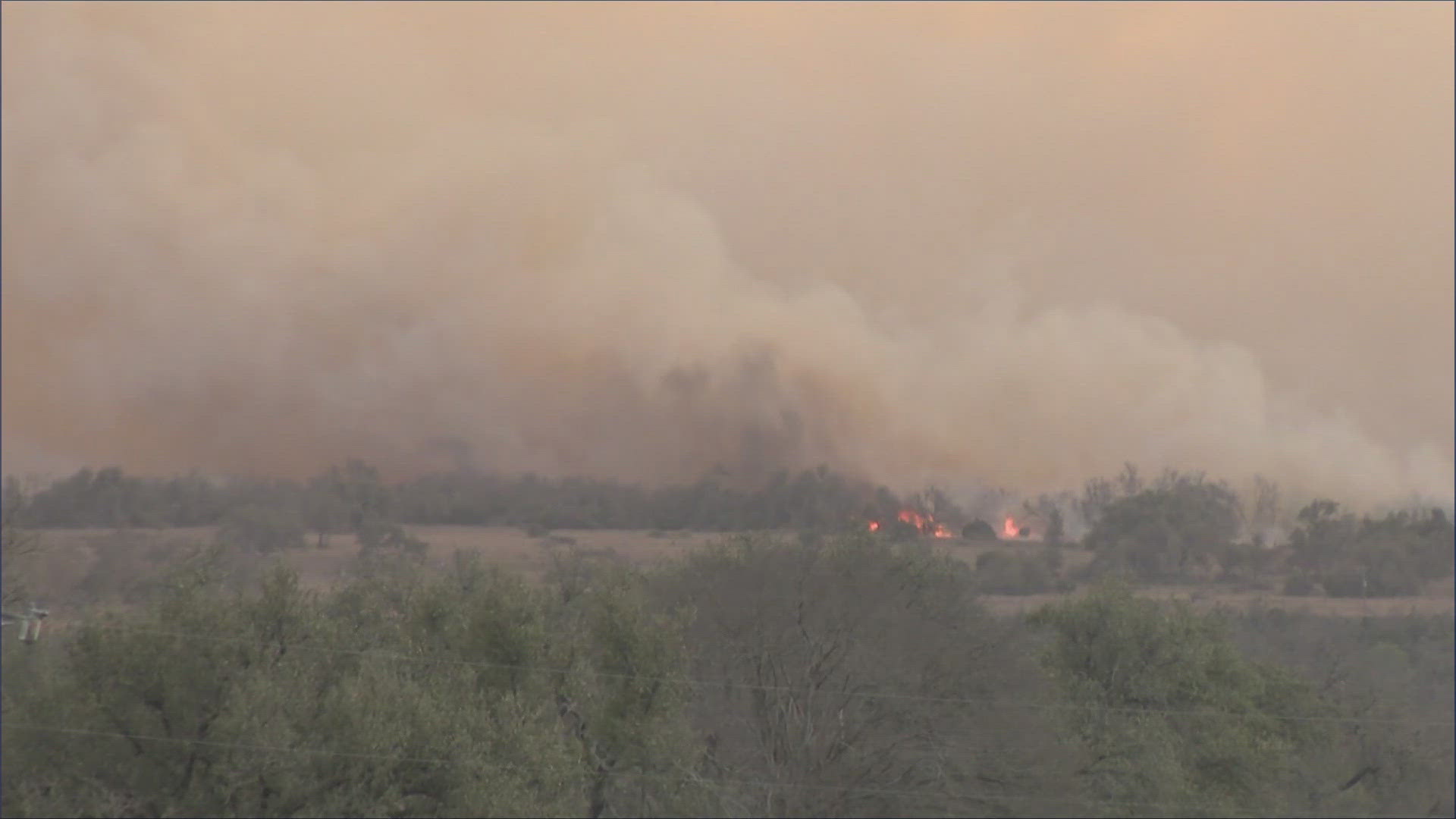 Fire crews continue to battle 9,500-acre wildfire near Fredericksburg