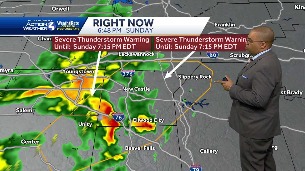 Severe Thunderstorm Warning issued for parts of Western Pennsylvania