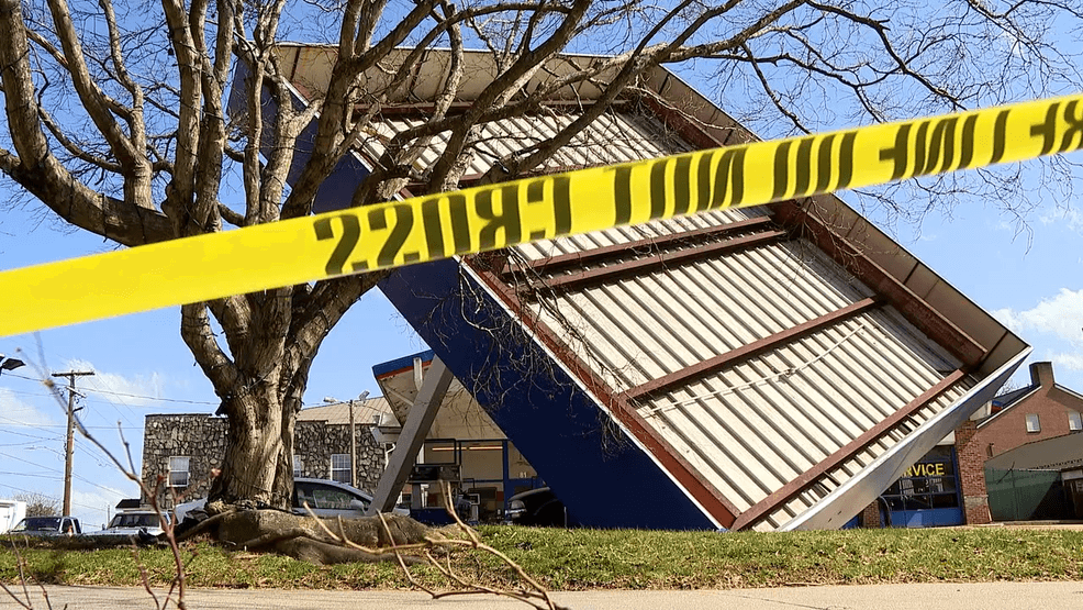 Eldridge Tire faces extensive damage as storm tears overhang from ...