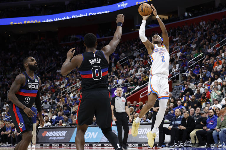 Shai Gilgeous-Alexander scores 48 points as OKC Thunder holds off Pistons for 55th win