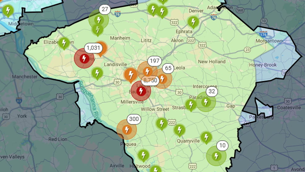 PPL reports nearly 10K outages in Lancaster area