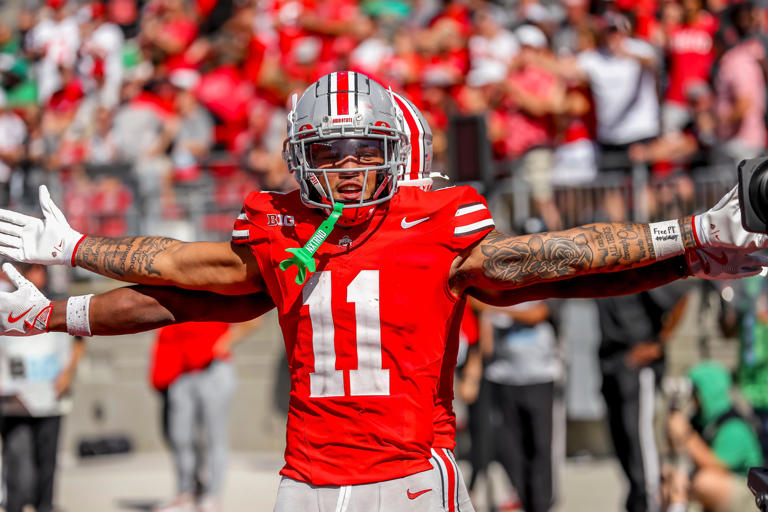 Ohio State receiver Brandon Inniss will wear a new number this fall