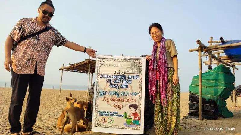 Japanese tourist leads Puri beach cleanup mission, raises awareness