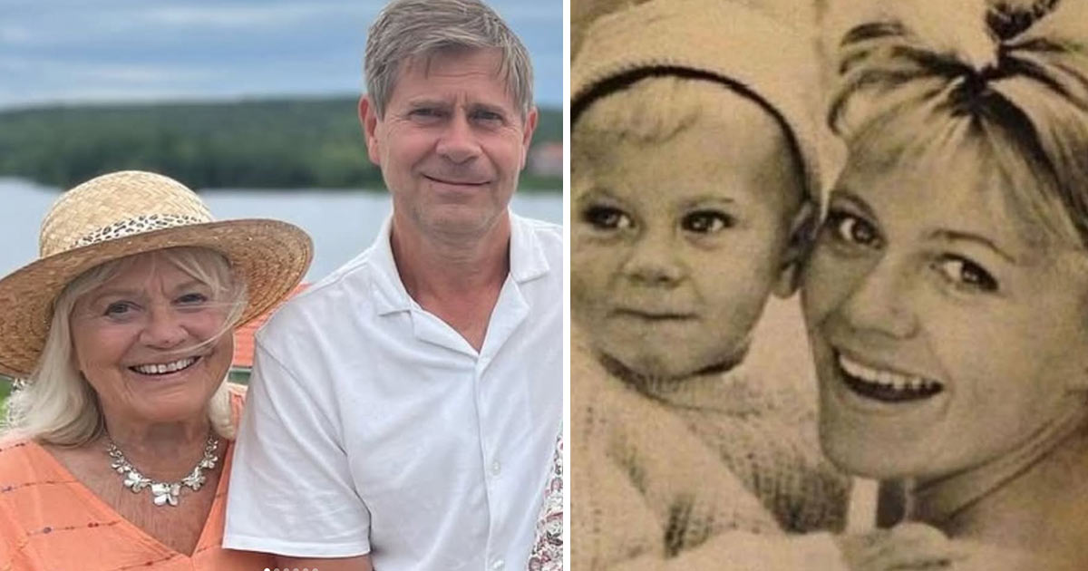 Christina Schollins bild med sonen Peter Wahlgren