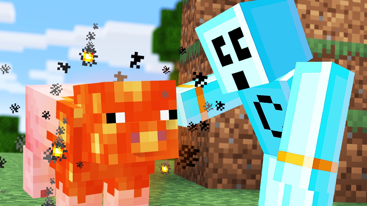 Minecraft but everything I touch becomes lava