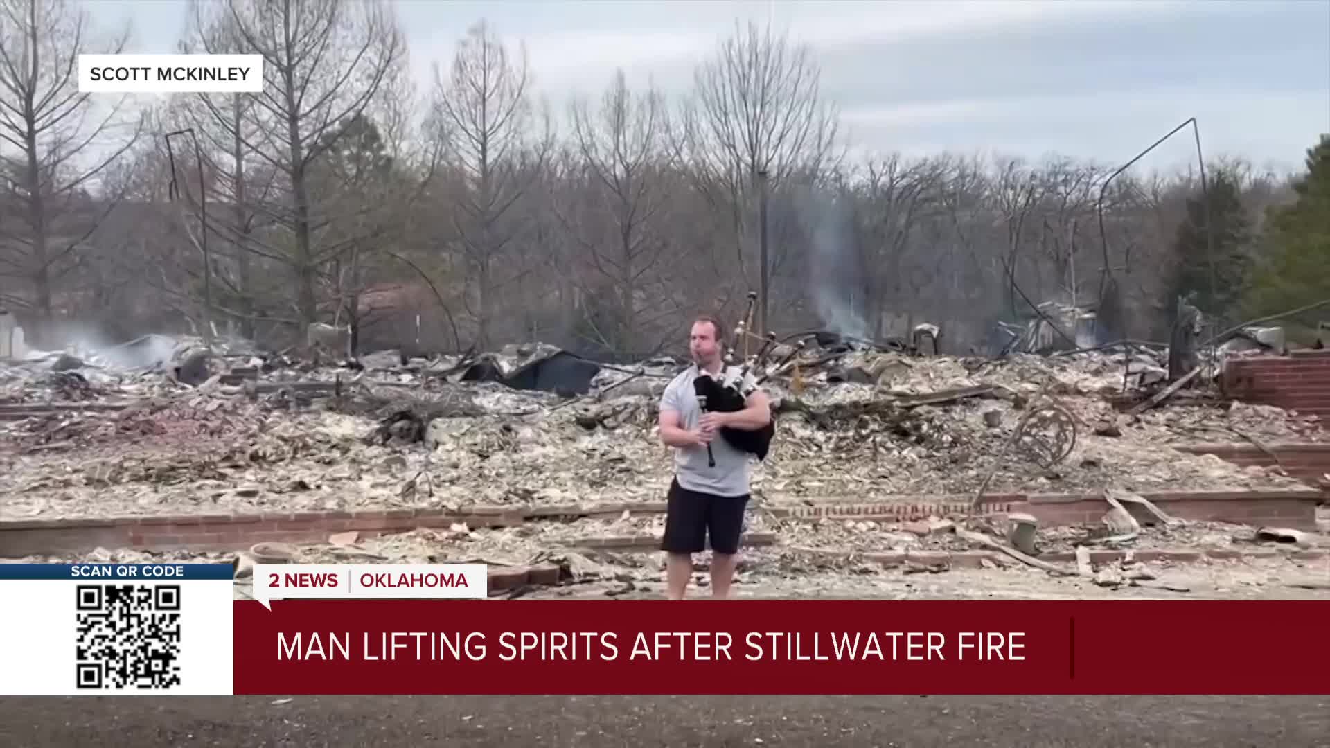 AMAZING GRACE: Stillwater man plays bagpipes after home burns down AM