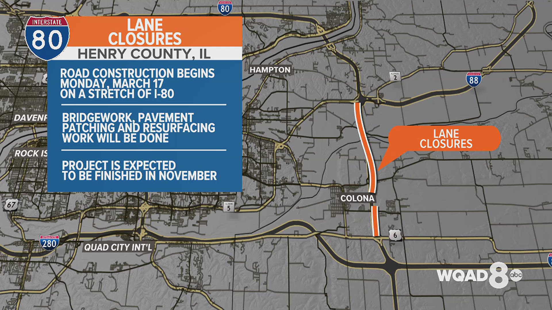 Illinois construction crews ready to begin repairs to I-80 in Henry County