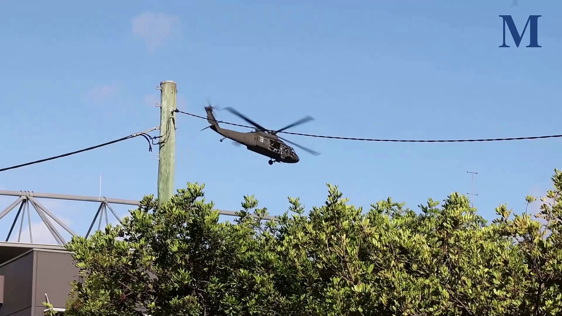 Helicopter taking off from WIN Stadium during ADF training | Illawarra ...