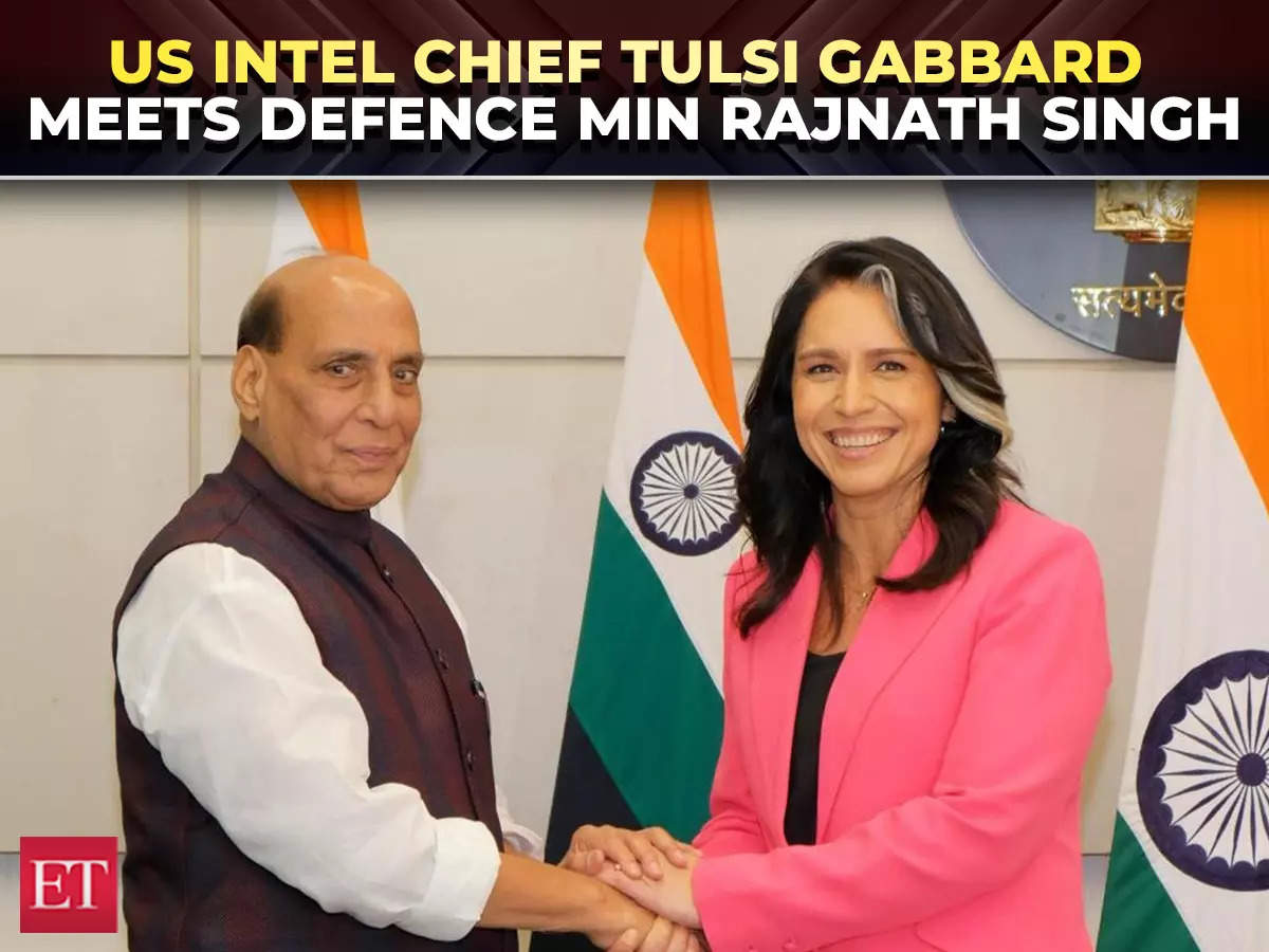 Delhi: Defence Minister Rajnath Singh meets US Intel chief Tulsi ...
