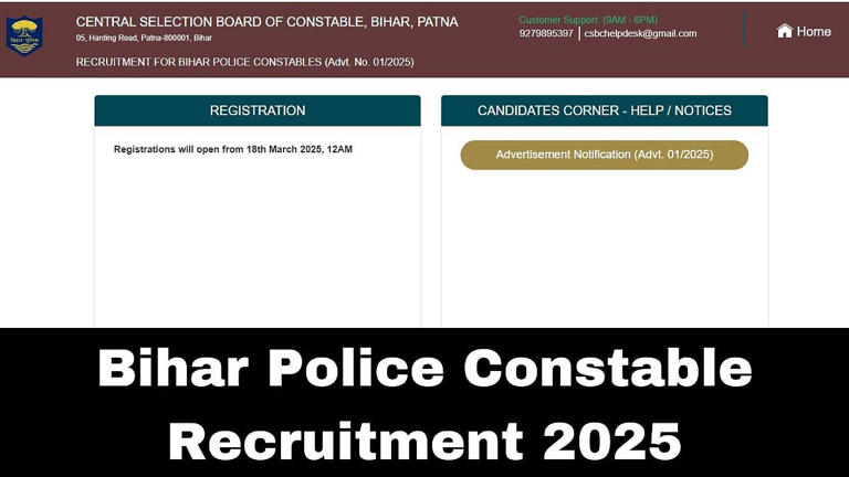Bihar Police Constable Recruitment 2025: Application For 19,838 Posts ...