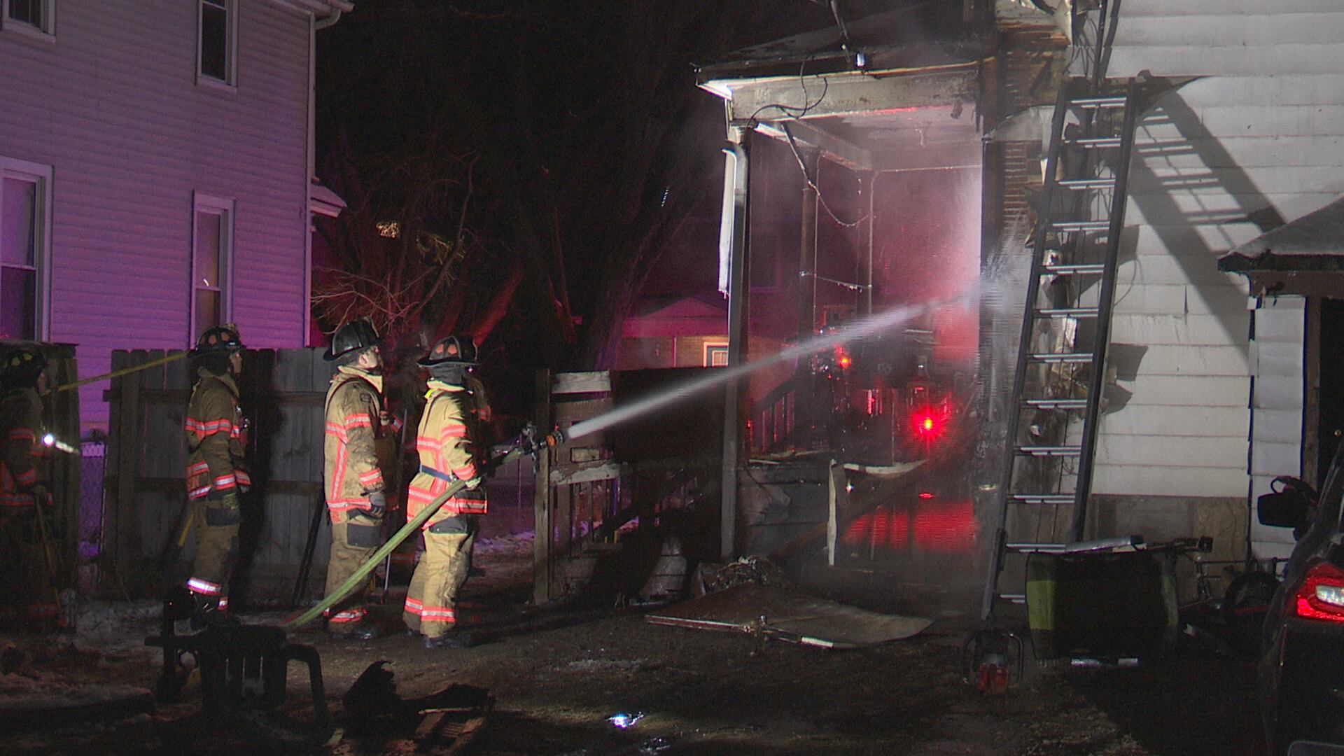Residents jump from second floor to escape early morning house fire in ...