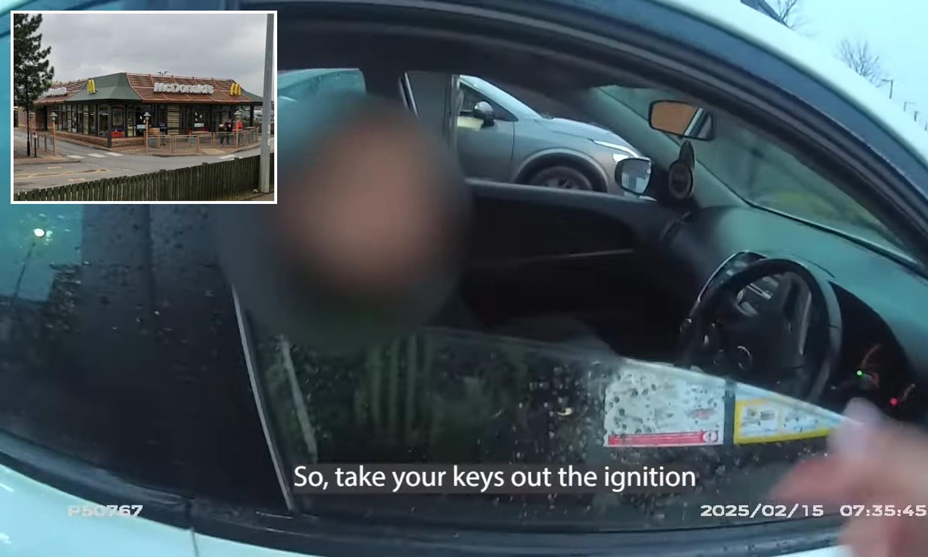 Big Nap! Police find man fast asleep at McDonald's drive-thru