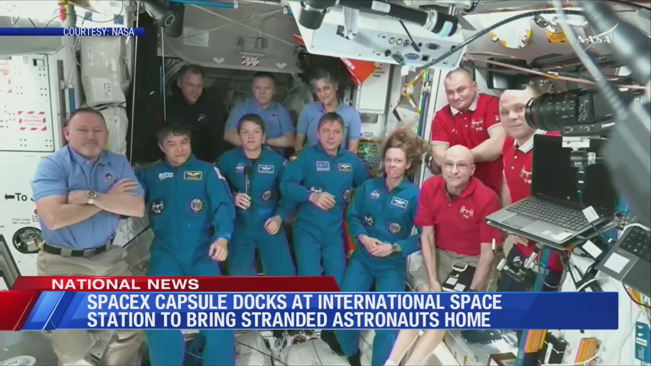 SpaceX capsule docks at ISS to bring stranded astronauts home