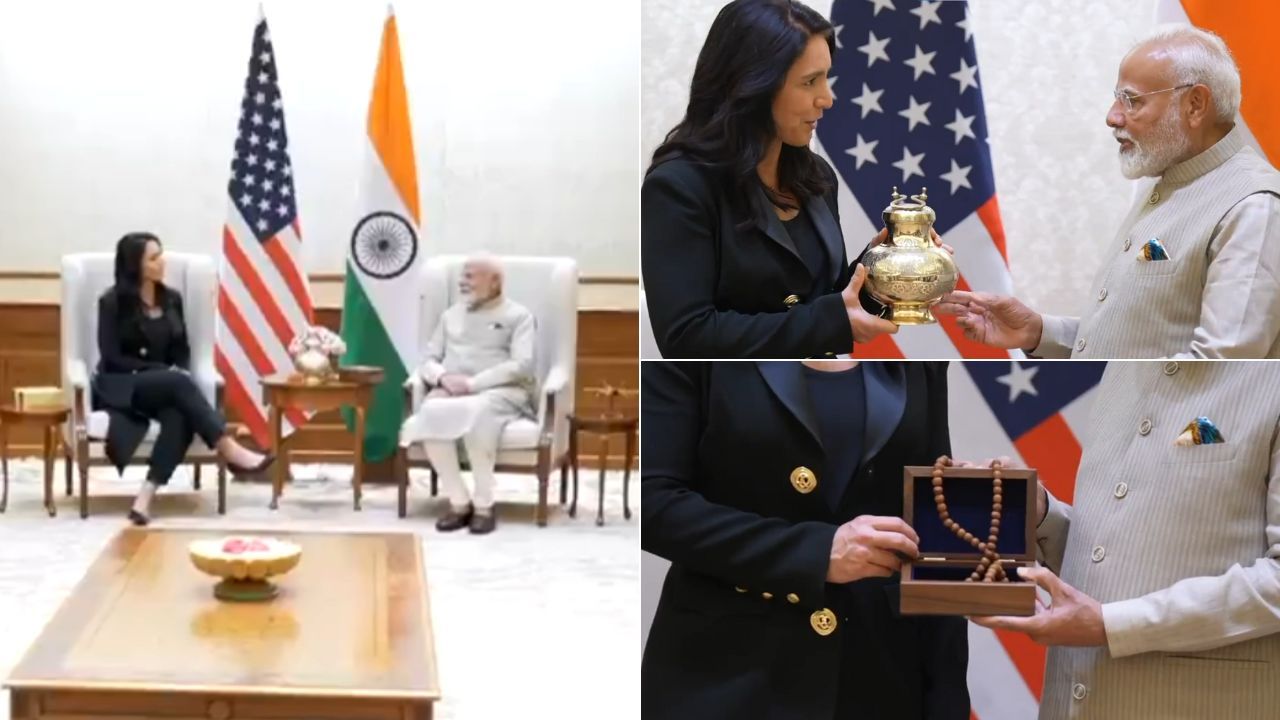Watch | PM Modi and US intelligence chief Tulsi Gabbard exchange sacred ...