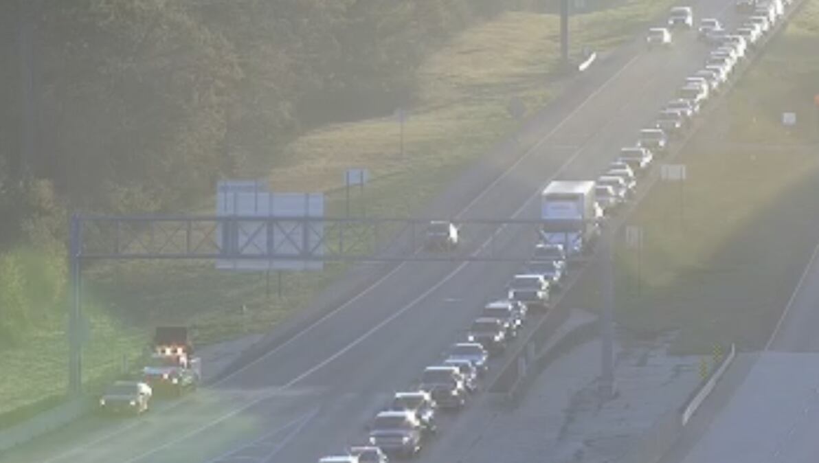 Traffic delays along I-210 at Prien Lake Bridge