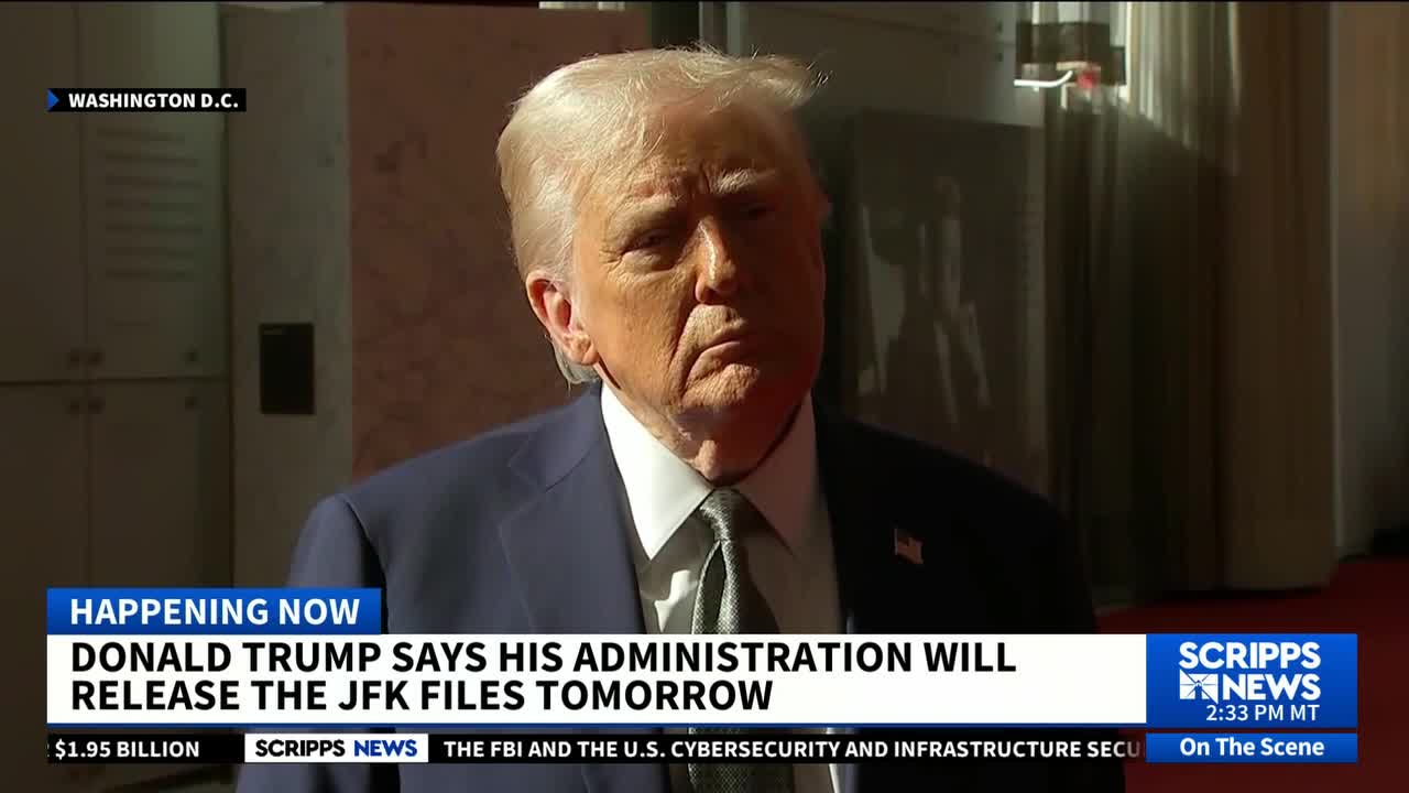 Trump says unredacted JFK files will be released Tuesday