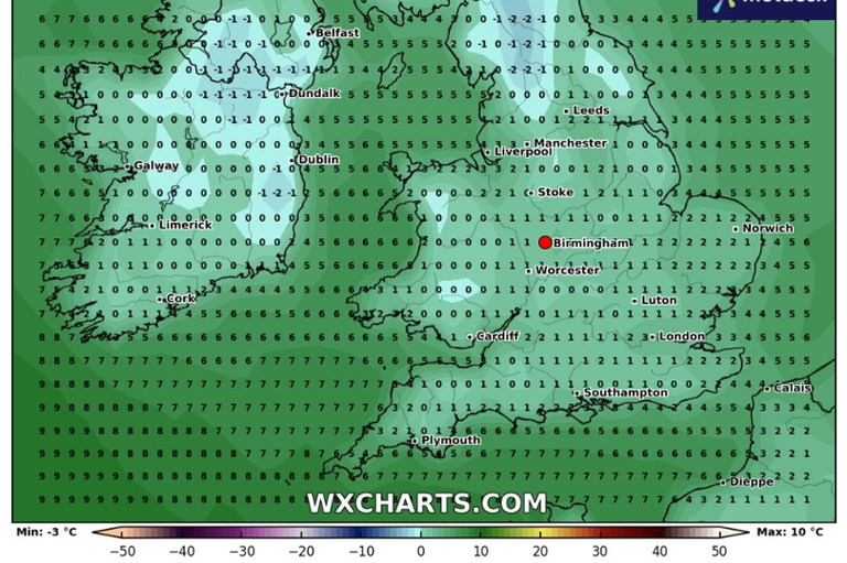 All the parts of England set for snow with temperatures dropping to -2C