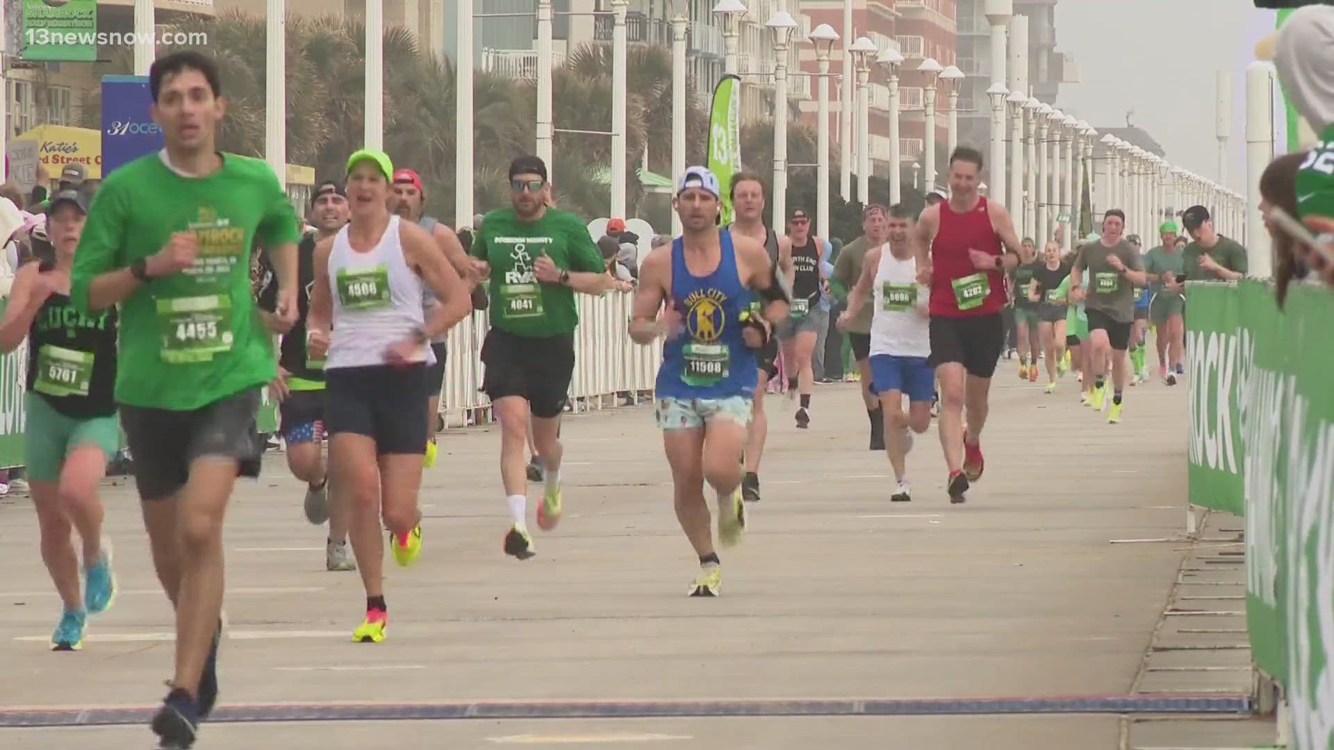 Runners descend on Virginia Beach Oceanfront for Shamrock Marathon
